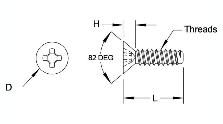 82 Degree Flat Head Screws - Type B | PENCOM